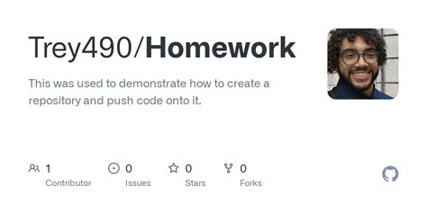 Github Trey490homework This Was Used To Demonstrate How To Create A Repository And Push Code