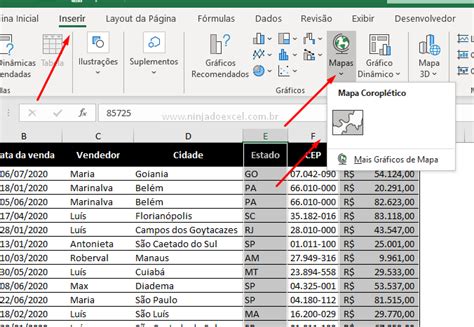 Como Criar Um Mapa De Cidades No Excel Ninja Do Excel