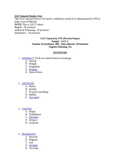 Gat General Practice Test Pdf Unemployment Social Science