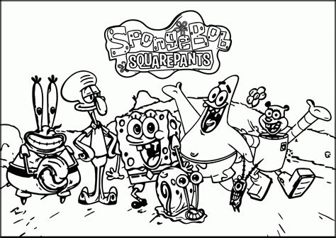 Spongebob Character Coloring Pages Free Printable Templates