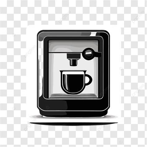 검정색 배경 벡터에 흰색 커피 머신 아이콘 흰색 배경에 에스프레소의 단순한 검은색 아이콘 그림자 없음 작은 프레임 중앙 Png 일러스트 및 벡터 에 대한 무료