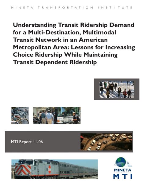 Pdf Understanding Transit Ridership Demand For A Multi Destination Multimodal Transit Network