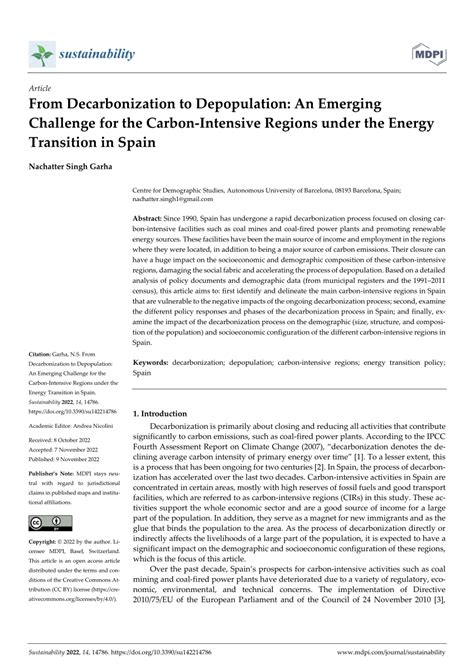 Pdf From Decarbonization To Depopulation An Emerging Challenge For