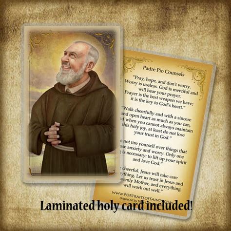 St Padre Pio C Wood Plaque And Holy Card T Set Catholic Saint