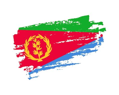 Premium Vector Hand Painted Eritrea Grunge Brush Style Flag On Solid Background