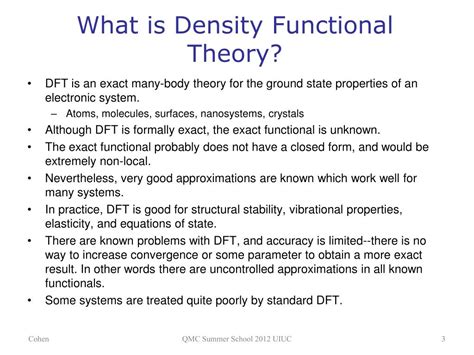 PPT Introduction To Density Functional Theory Ronald Cohen Geophysical Laboratory PowerPoint