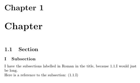 Cross Referencing Different Labels For Subsection Titles And
