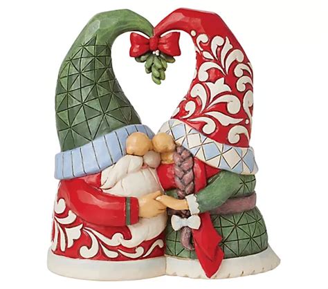 Jim Shore Gnomes Mistletoe Couple Fig