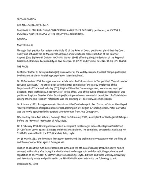 Second Division Pdf Defamation Appeal