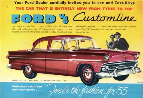 1955 Ford V8 Customline Aussie Magazine Advertisement 1953 Ford