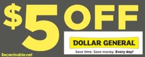 Dollar General Coupon 5 Off 25