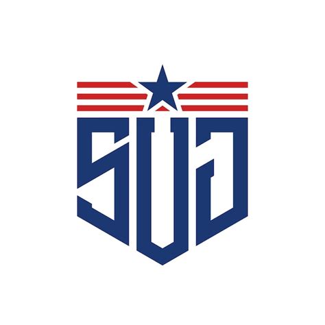 Premium Vector Patriotic Suj Logo With Star And American Flag Straps