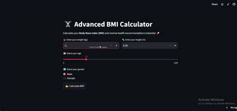 python streamlit bmicalculator healthtech fitness ai wellness