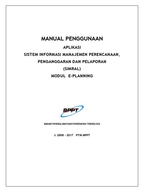 Manual Simral 2017 Eplanning Draft I Pdf Bisnis