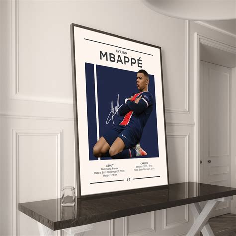 Kylian Mbappé Poster Paris Saint Germain Soccer Ts Sports Poster
