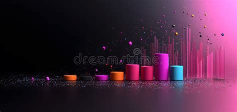 Vibrant Digital Flowchart Depicting Abstract Data Visualization Through Colorful Bars And