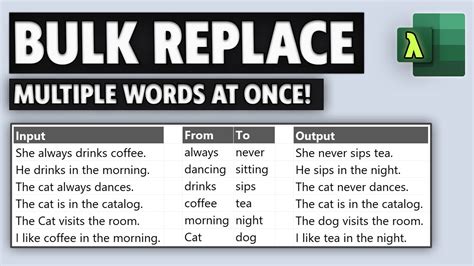 Excel Find And Replace Multiple Words In Excel Like A Pro Meet Substitute All Youtube