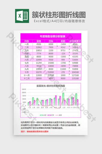 Blue Texture Clustered Column Chart Line Excel Template Excel Xlsx