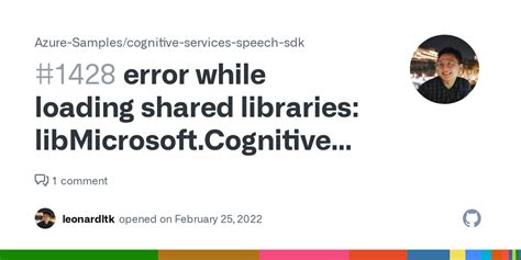error while loading shared libraries libmicrosoft cognitiveservices