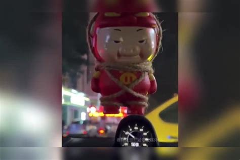 网友坐车发现前面绑了个玩偶，结果凑近一看竟是自己男神