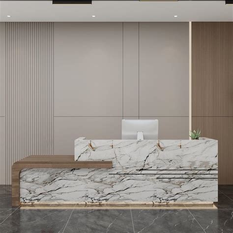 Modern Reception Desk Lockable Storage And Lighted