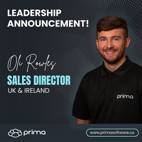 Oli Rowles Appointed Sales Director Uk And Ie Prima Software Uk And Ireland