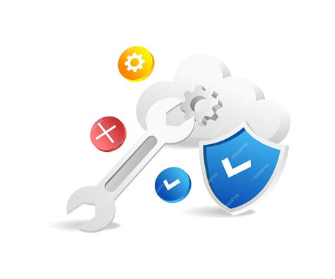 Premium Vector Flat Isometric 3d Illustration Maintaining Cloud Server Security