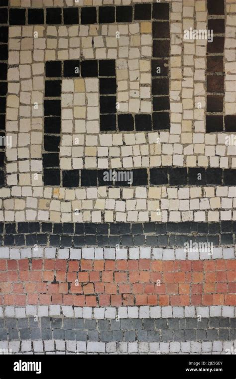 Vintage Pattern Of A Square Tile Mosaic Floor Stock Photo Alamy