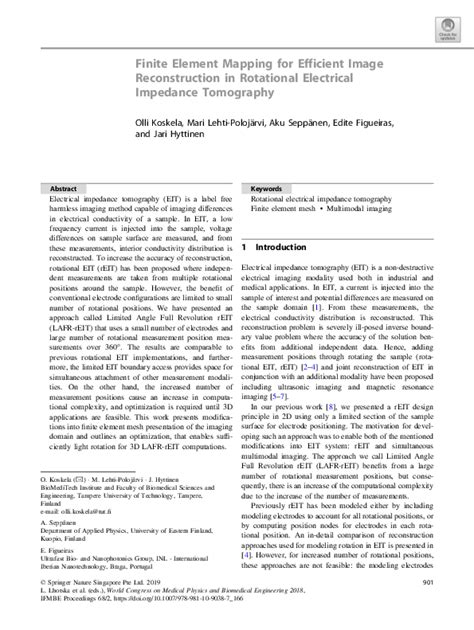 Pdf Finite Element Mapping For Efficient Image Reconstruction In