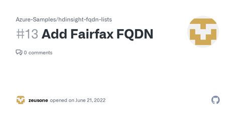 Add Fairfax Fqdn · Issue 13 · Azure Sampleshdinsight Fqdn Lists · Github