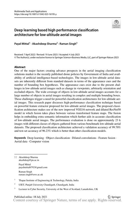 Deep Learning Based High Performance Classification Architecture For