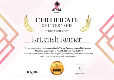 Kritensh Kumar On Linkedin Internship Apnaguide Virtualinternship