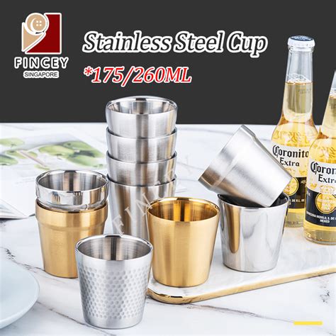 【sg】metal Cup 304 Stainless Steel Drinking Cups Stackable Metal