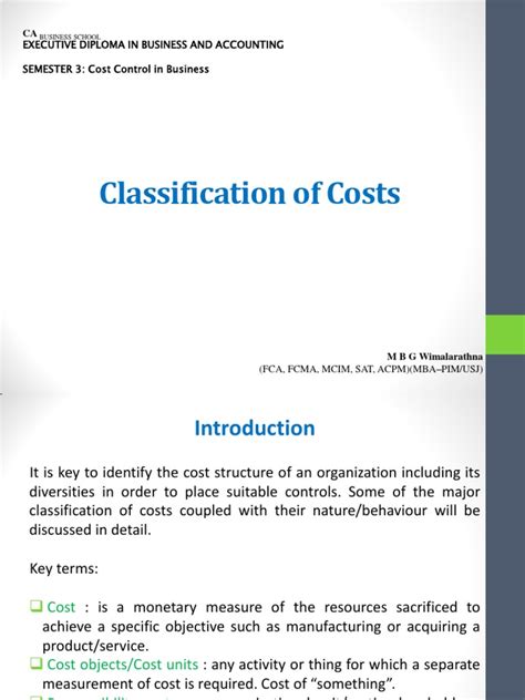 Classification Of Costing Pdf Cost Supply Chain Management