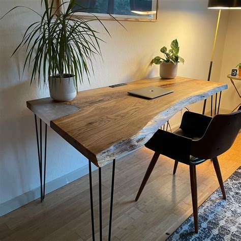 Live Edge Wood Desk Etsy