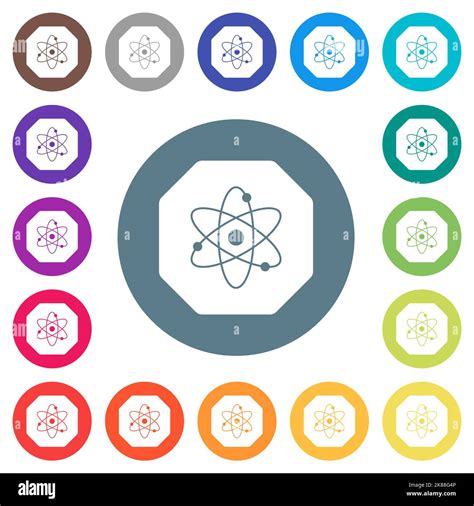 Octagon Shaped Nuclear Energy Sanction Sign Solid Flat White Icons On