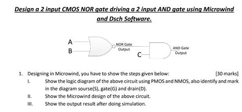 Solved Design A Input CMOS NOR Gate Driving A Input AND Chegg Com