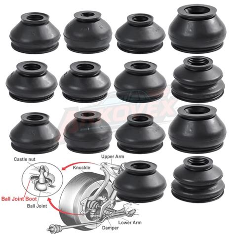 Ball Joint Boot Dust Cover Tie Rod Linkages End Set Kit 7sizex2