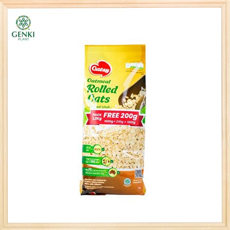 Jual Oatsy Oatmeal Rolled Oats Whole Grain 1 Kg 200 G Shopee Indonesia
