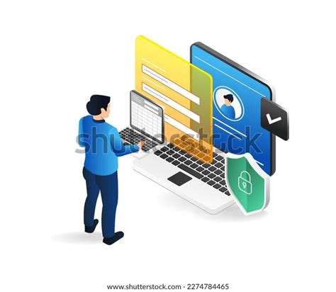 Isometric Flat D Illustration Concept Man Stock Vector Royalty Free Shutterstock