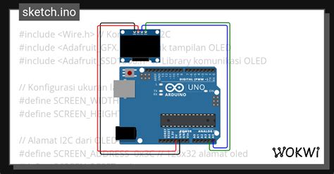 Contoh OLED Pertama Wokwi ESP32 STM32 Arduino Simulator