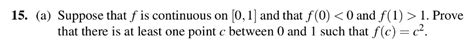 solved 15 a suppose that f is continuous on [0 1] and