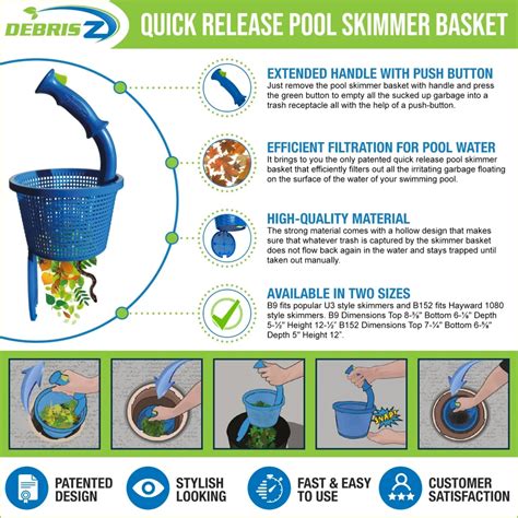 Debris Z Worlds Only Quick Release Swimming Pool Skimmer Basket
