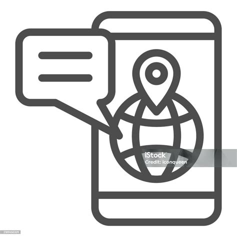 지구본과 메시지 라인 아이콘이 있는 스마트폰 배송 컨셉 벡터 그래픽 전화 세계 지구본 흰색 배경에 위치 핀 기호 모바일 또는 웹