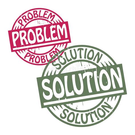 Abstract Grunge Rubber Stamp Set With The Text Problem Solution