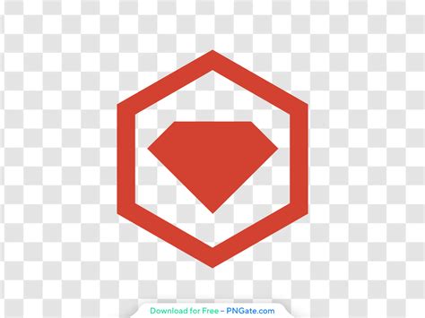 Rubygems Red Gem In Hexagon On Black Background Free Png Pngate