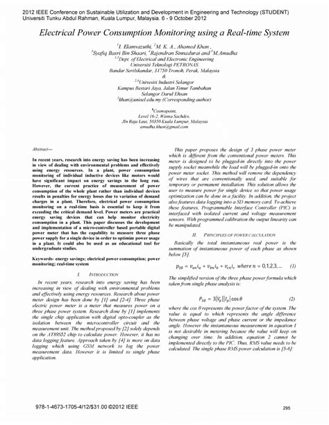 Pdf Electrical Power Consumption Monitoring Using A Real Time System