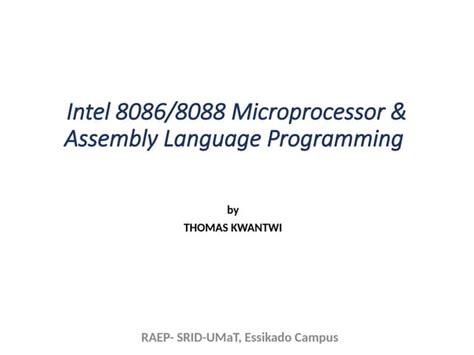 Intel 8086 8088 Microprocessor And Assembly Languagepptx