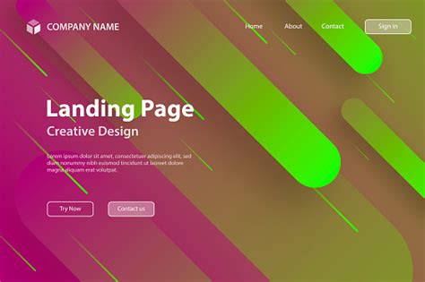 방문 페이지 템플릿 기하학적 모양의 추상적 디자인 트렌디 한 녹색 그라데이션 광대한에 대한 스톡 벡터 아트 및 기타 이미지 광대한 그라데이션 기울어진 Istock