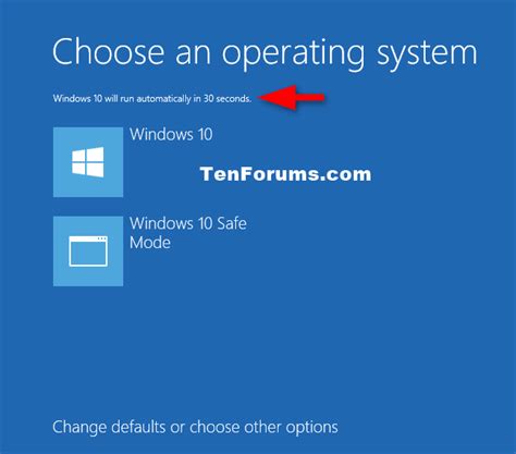 Choose Default Operating System To Load At Startup In Windows 10 Tutorials